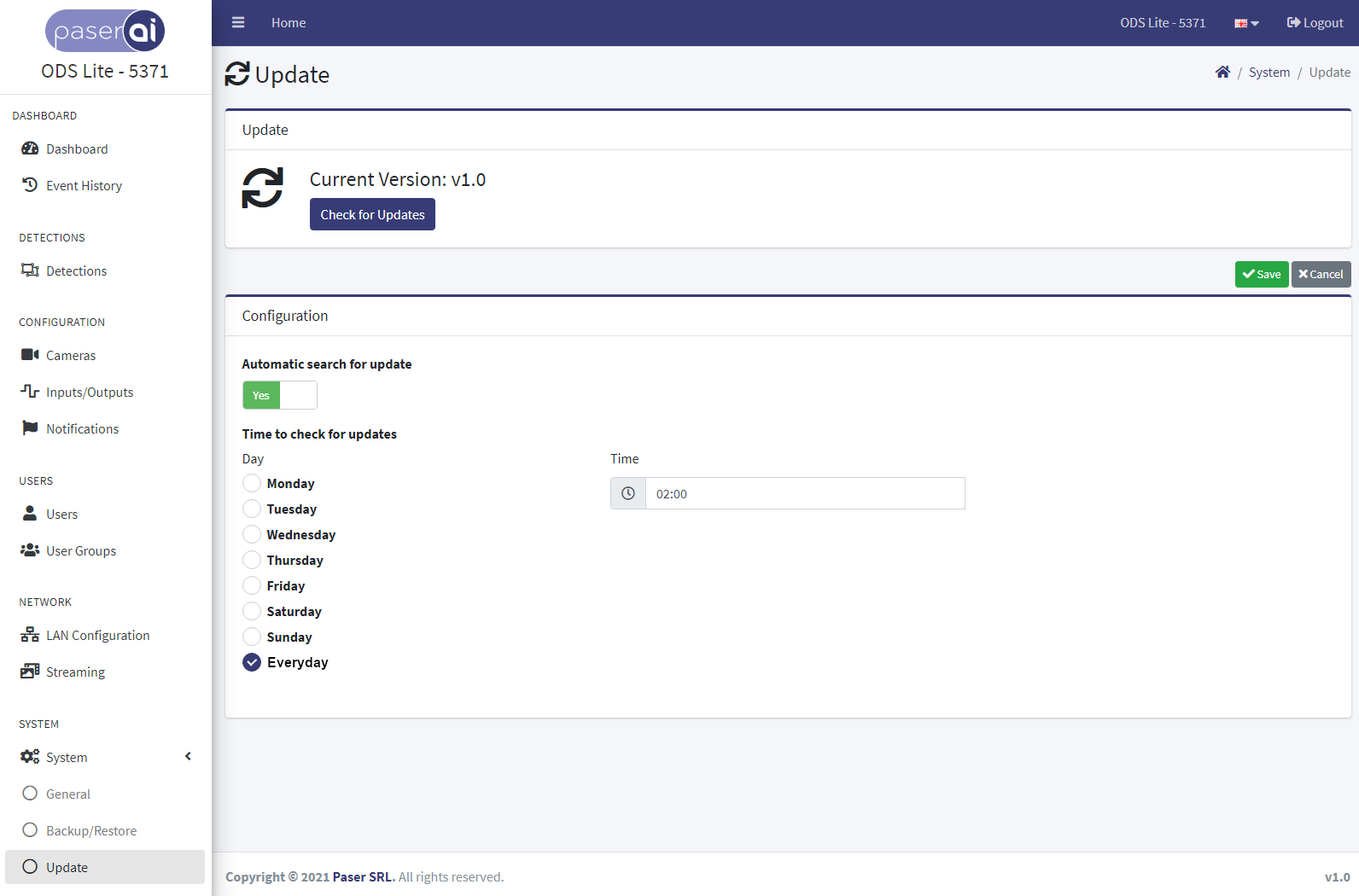 ODS Lite - Object detection system for IP cameras - PaserAi